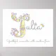 Julia name and meaning doodle initial art poster | Zazzle