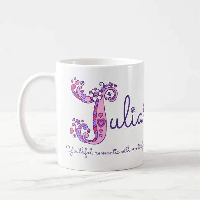 Julia name meaning decorative J monogram mug | Zazzle