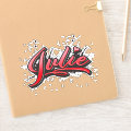 Julie red Heart Graffiti Sticker | Zazzle