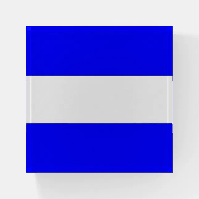 JULIET Nautical flag Blue White Stripe Paperweight | Zazzle