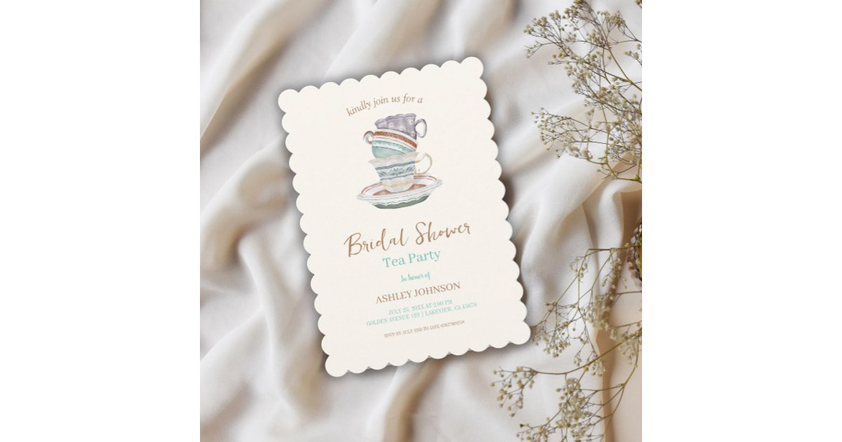 JULIET Tea Set Party Bridal Shower Invitation | Zazzle
