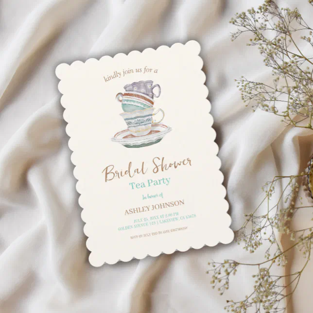 JULIET Tea Set Party Bridal Shower Invitation | Zazzle