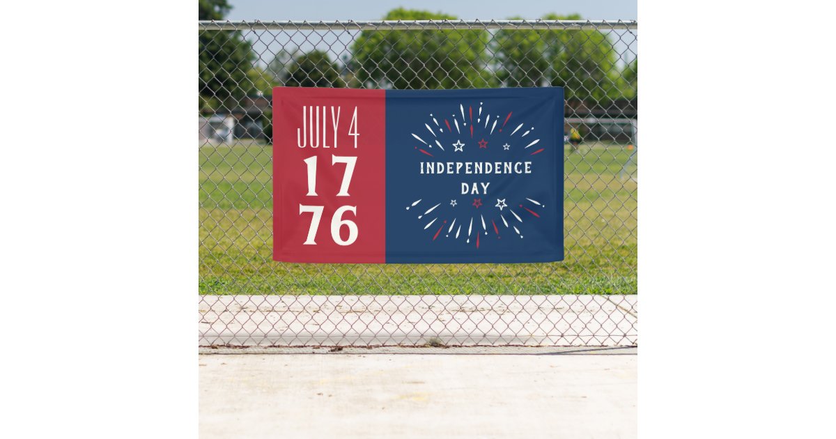 July 4 1776 America USA Independence Day Fireworks Banner | Zazzle