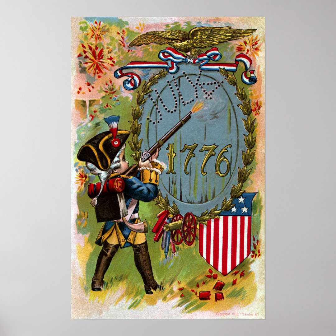 July 4th 1776 Minuteman Poster | Zazzle