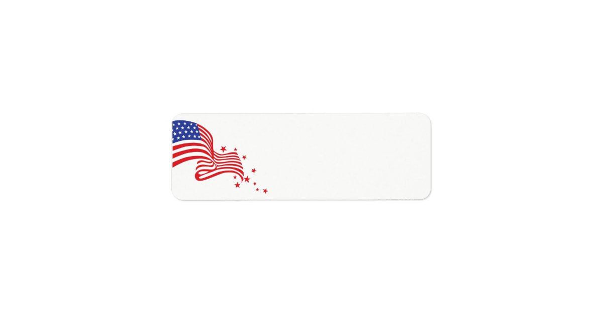 July 4th American Flag and star Label | Zazzle