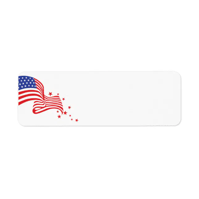 July 4th American Flag and star Label | Zazzle