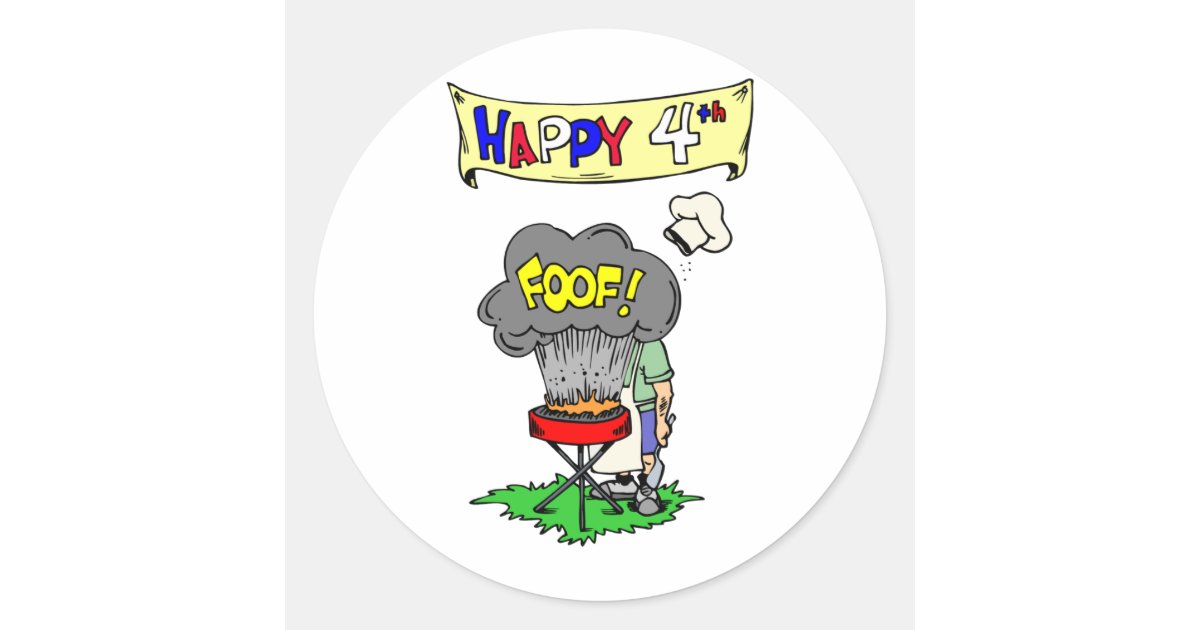 July 4th Cookout Classic Round Sticker | Zazzle