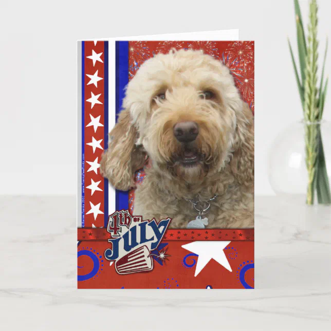 July 4th Firecracker - GoldenDoodle Card | Zazzle