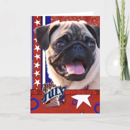 July 4th Firecracker - Pug Card | Zazzle.com