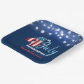 July 4th Patriotic Red White Blue Lights USA Flag Paper Plates | Zazzle