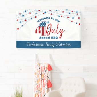July 4th Patriotic Red White Blue USA Flag Stars Banner | Zazzle