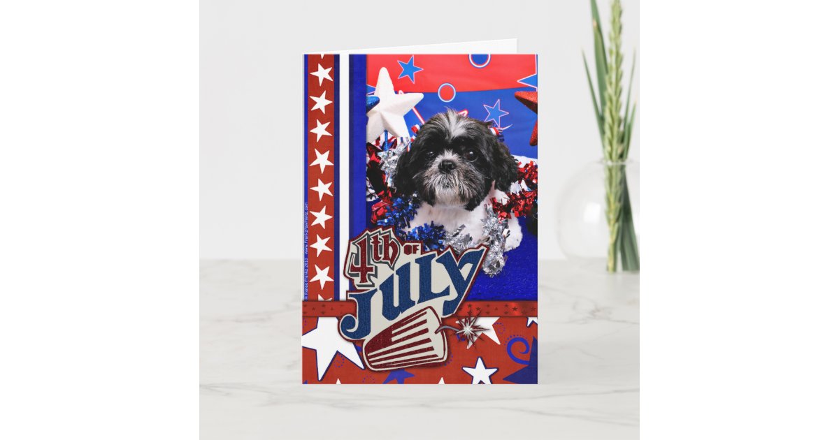 July 4th - Shih Tzu - Sadie Card | Zazzle