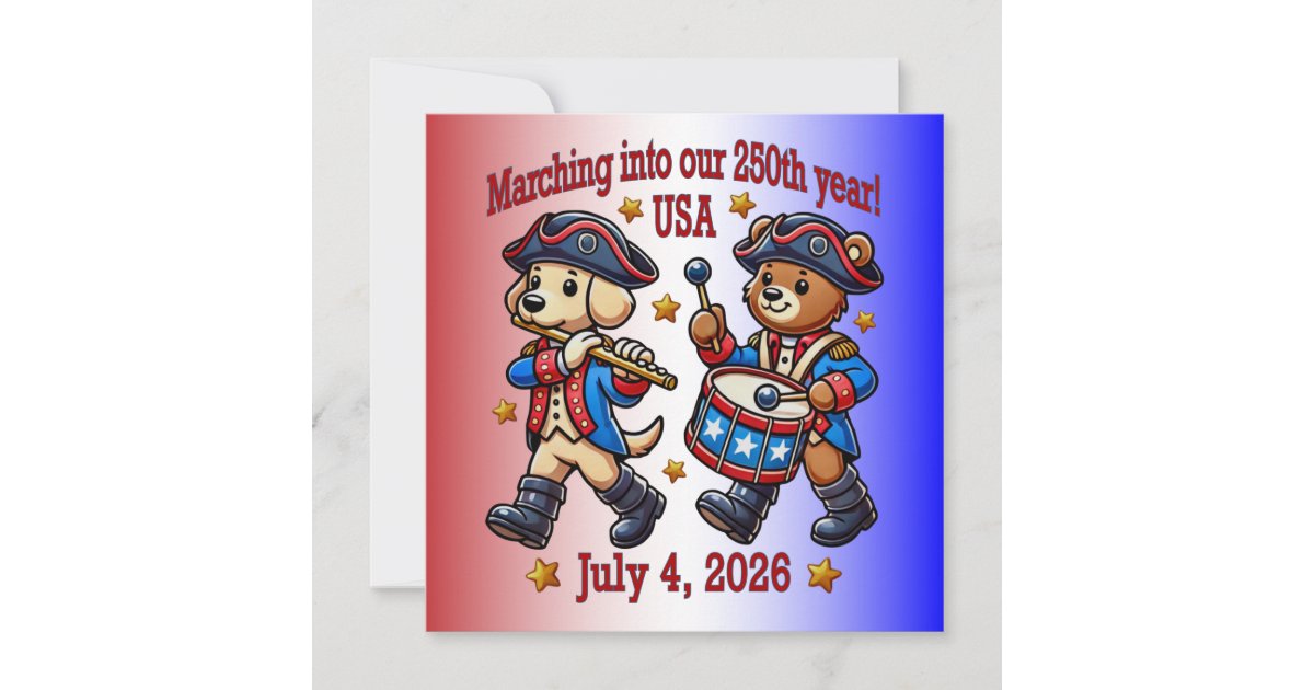 July 4th USA 250th Anniversary Semiquincentennial Invitation | Zazzle