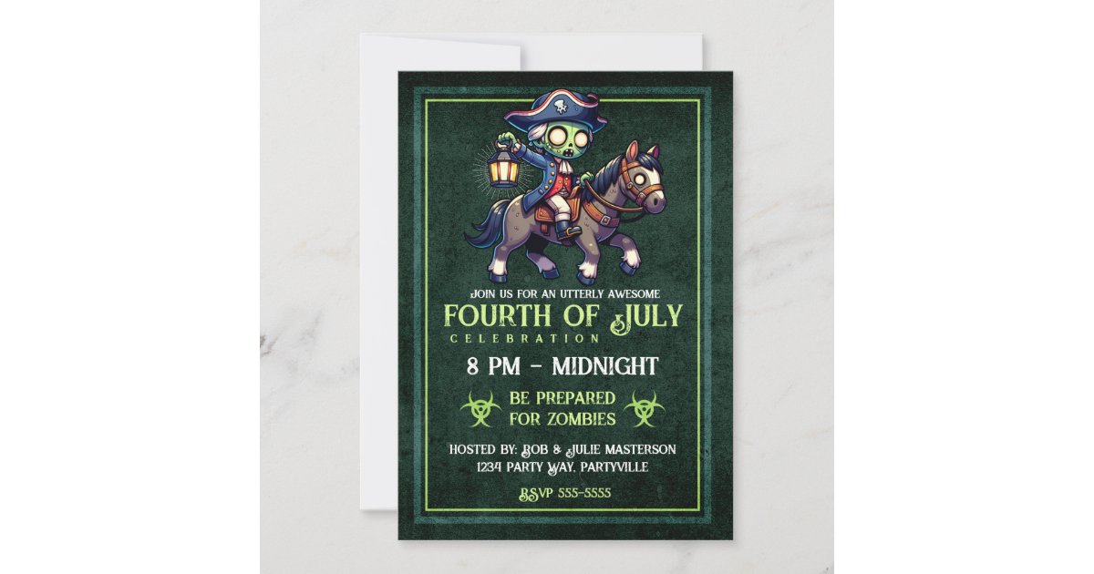 July 4th Zombie Invitation | Zazzle