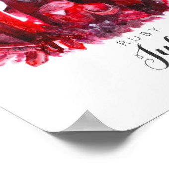 July Birthstone - Ruby Watercolor | Poster | Zazzle