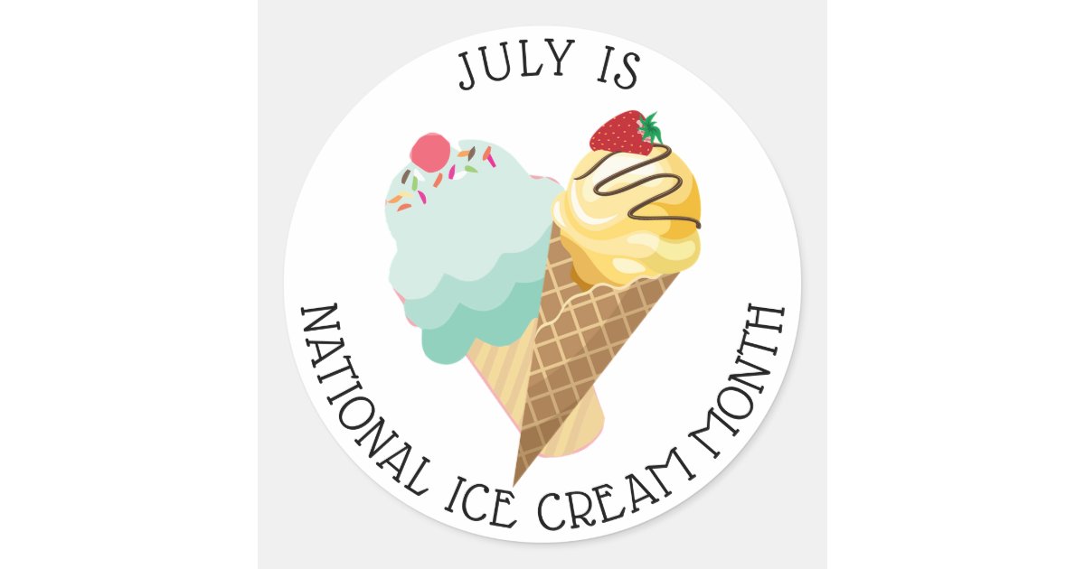 July National Ice Cream Month Stickers | Zazzle