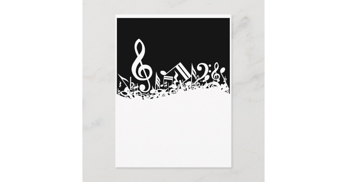 Jumble of Musical Symbols Postcard | Zazzle