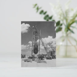 Jumbo Atomic Bomb Positioned for Trinity Test Postcard | Zazzle