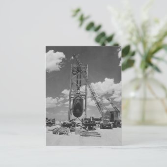 Jumbo Atomic Bomb Positioned for Trinity Test Postcard | Zazzle