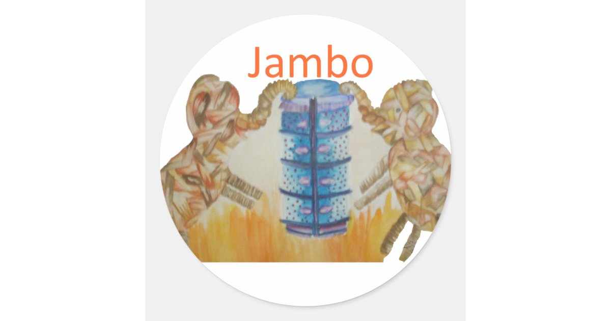 Jumbo Baby Kids Jambo African Elephant Design Classic Round Sticker ...