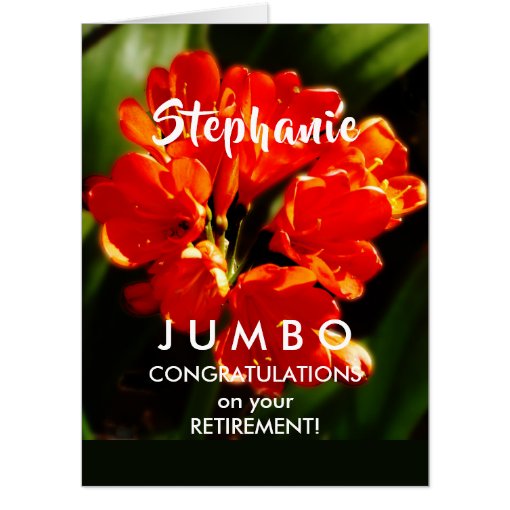 JUMBO Big Retirement Congratulations Orange Flower Card | Zazzle