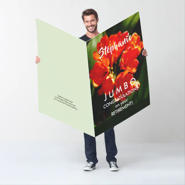 JUMBO Big Retirement Congratulations Orange Flower Card | Zazzle