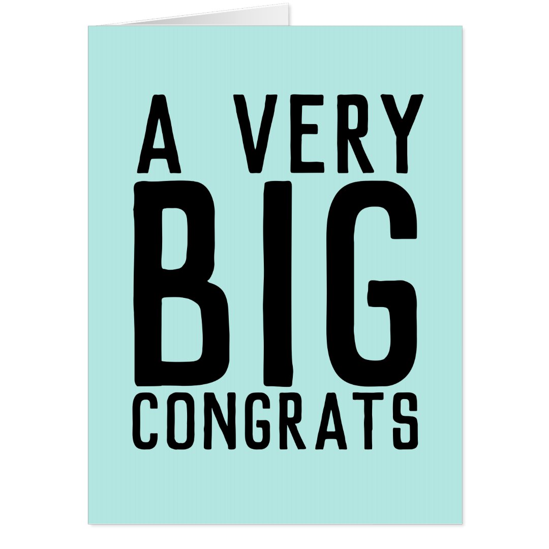 JUMBO CONGRATULATIONS OVERSIZED YOU CUSTOMIZE CARD | Zazzle