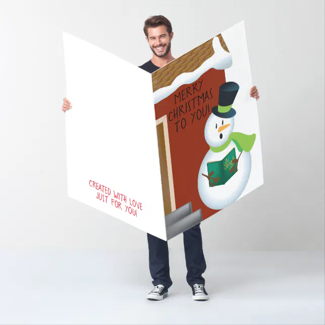 Jumbo Greeting Cards: Giant Christmas Snowman Card | Zazzle