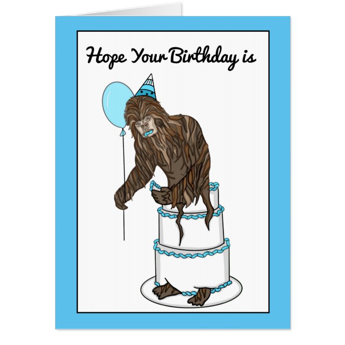 Jumbo Huge Large Bigfoot Birthday Card | Zazzle.com