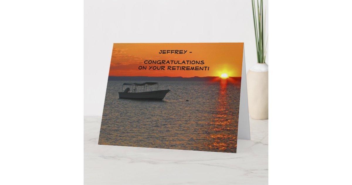JUMBO Retirement Congratulations from All, Fishing Card | Zazzle