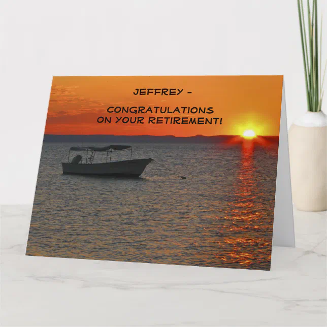 JUMBO Retirement Congratulations from All, Fishing Card | Zazzle