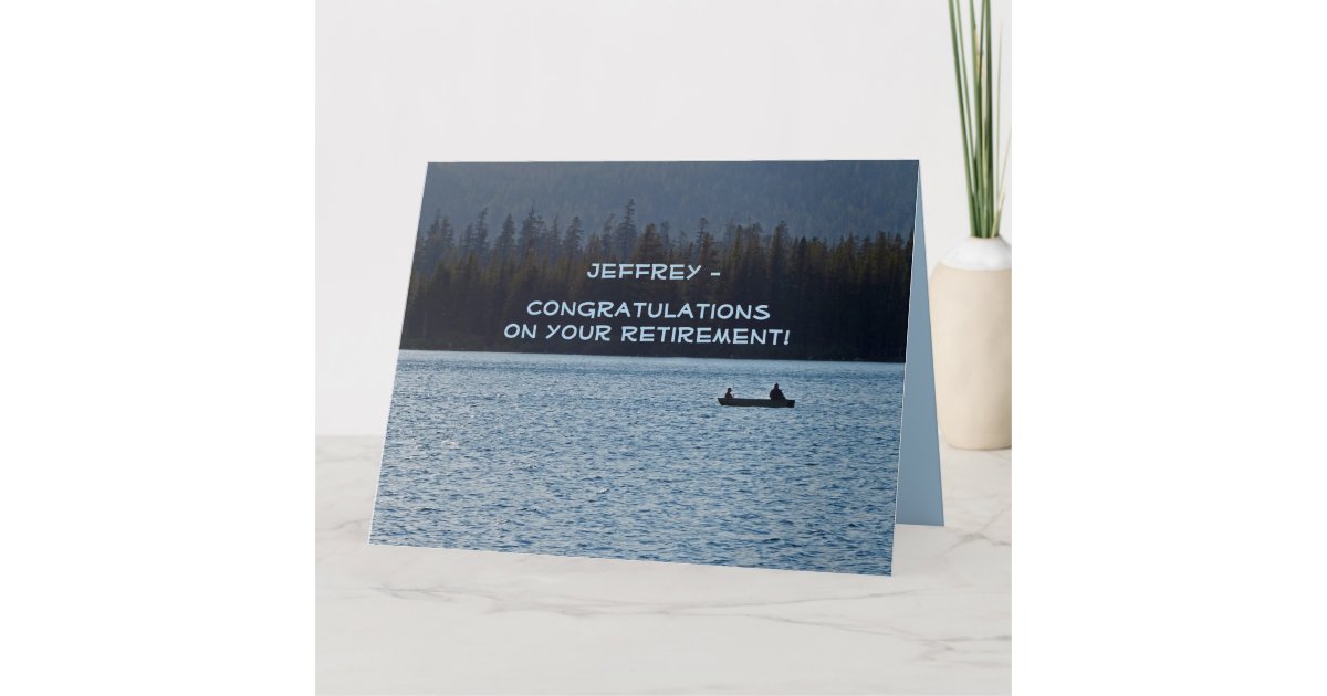 JUMBO Retirement Congratulations from All, Fishing Card | Zazzle