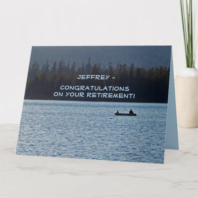 JUMBO Retirement Congratulations from All, Fishing Card | Zazzle