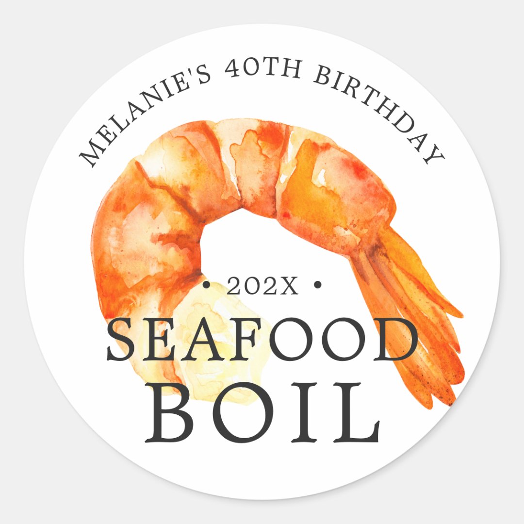 Jumbo Shrimp | Seafood Themed Birthday Party Classic Round Sticker | Zazzle