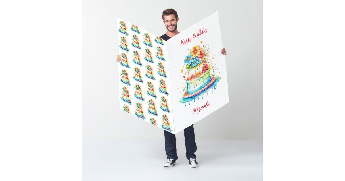 Jumbo-Sized Happy Birthday Personalized Card | Zazzle