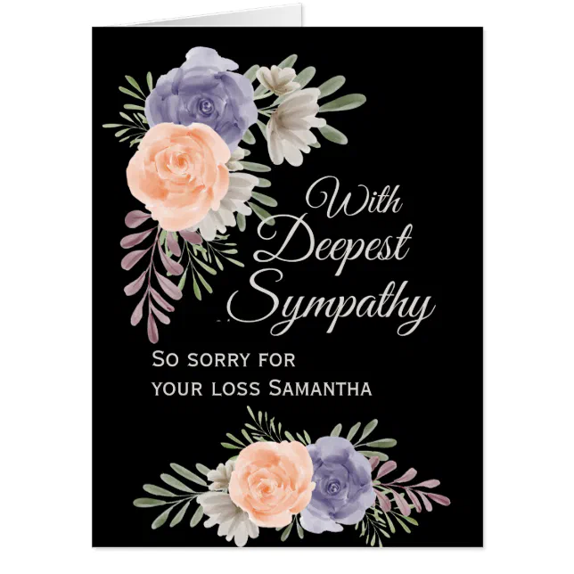 Jumbo Sympathy Floral Peony Rose Group Signing Card | Zazzle