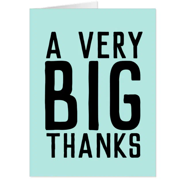 JUMBO THANK YOU OVERSIZED YOU CUSTOMIZE CARD | Zazzle