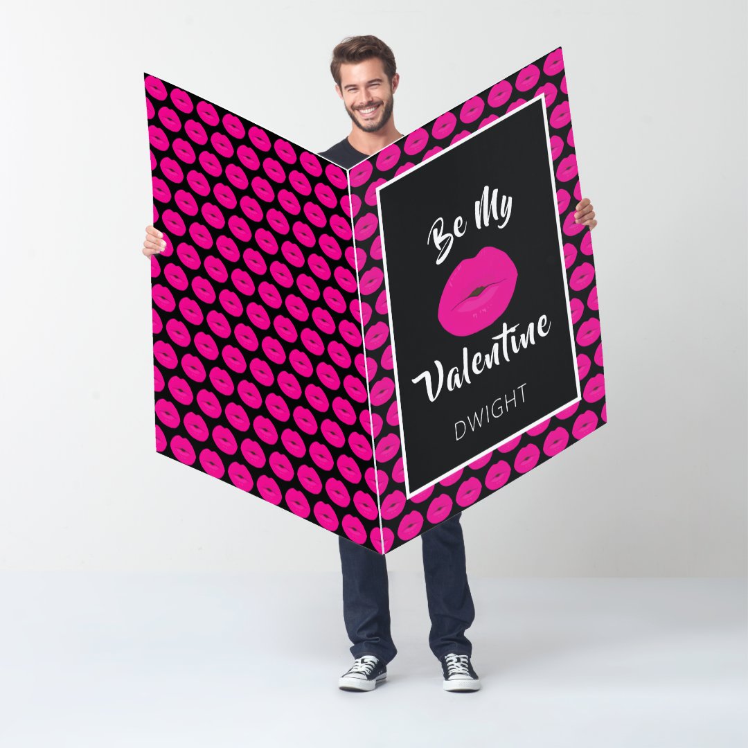 Jumbo Valentines Day Kiss I Love You Personalized Card | Zazzle