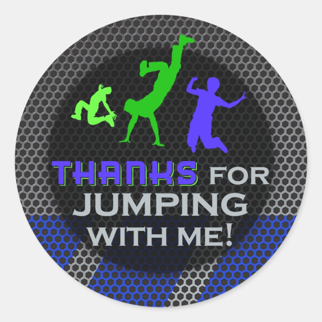 Jump Birthday Boy Matching Thank You Stickers | Zazzle