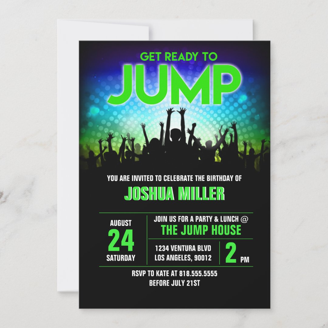 Jump Birthday Invitation | Zazzle