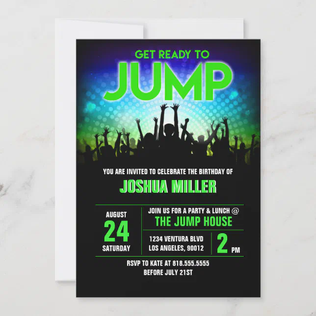 Jump Birthday Invitation | Zazzle
