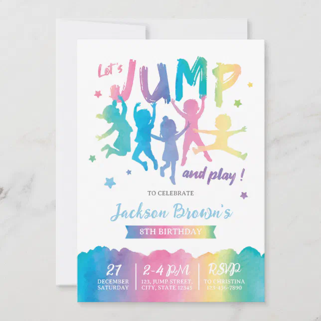 Jump Birthday Invitation | Zazzle