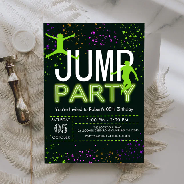 Jump Birthday Invitation | Zazzle