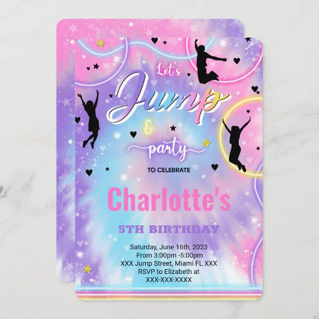 Jump Birthday Invitation | Zazzle