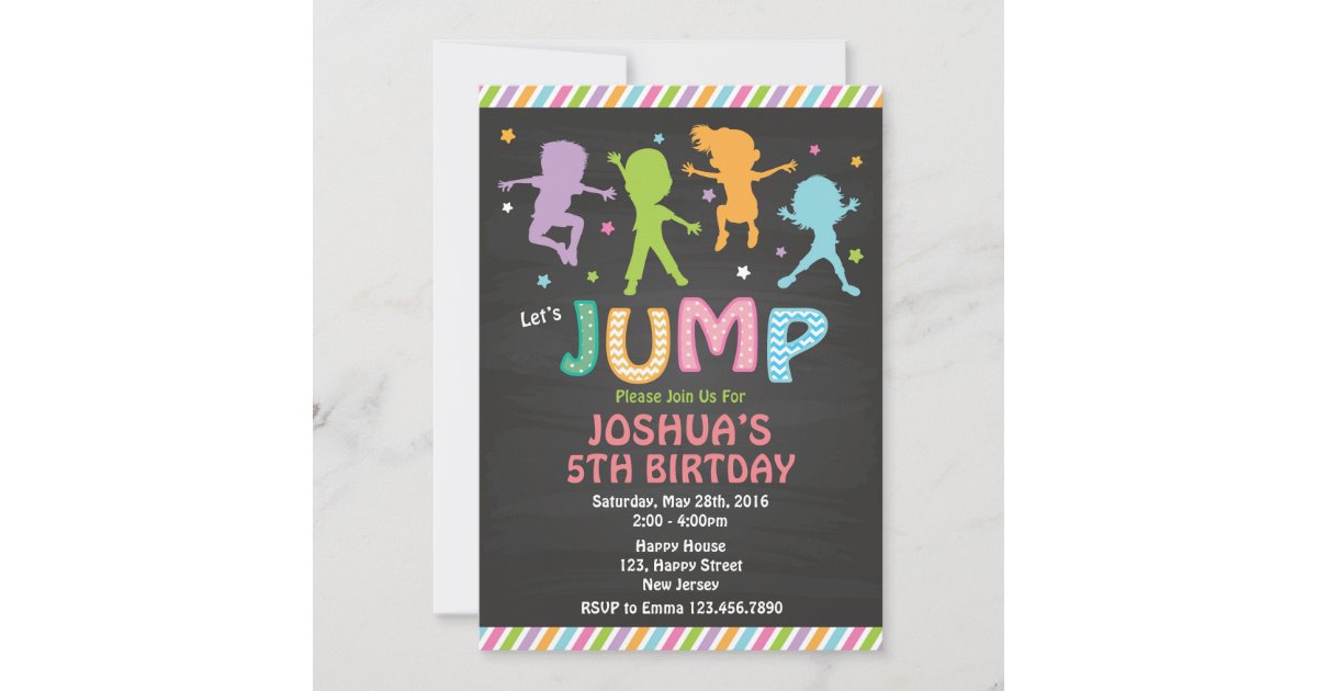 Jump Birthday Invitation | Zazzle