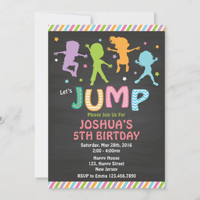 Jump Birthday Invitation | Zazzle
