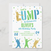 Jump Birthday Invitation Indoor Trampoline Park | Zazzle