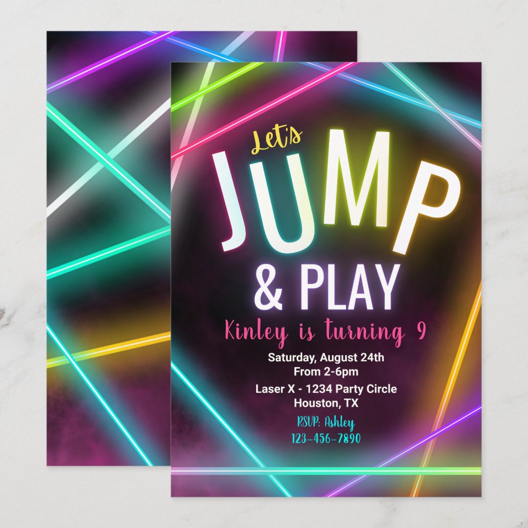 Jump Birthday Invitation | Jumping Party | Zazzle