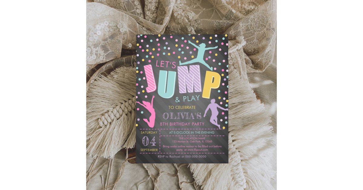 Jump Birthday, Jumping Party Invitation | Zazzle
