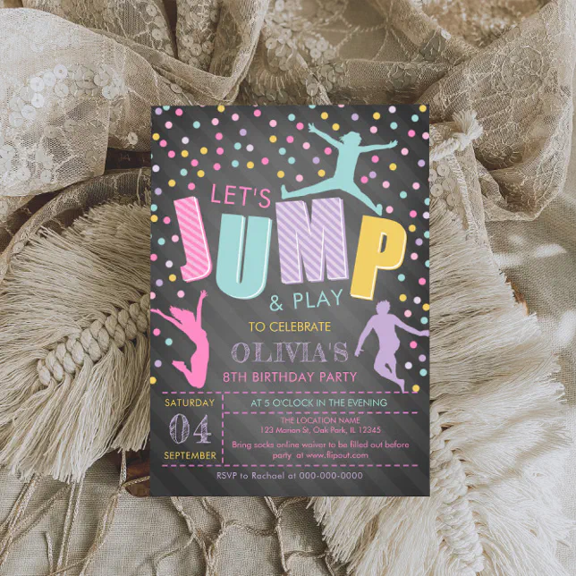 Jump Birthday, Jumping Party Invitation | Zazzle